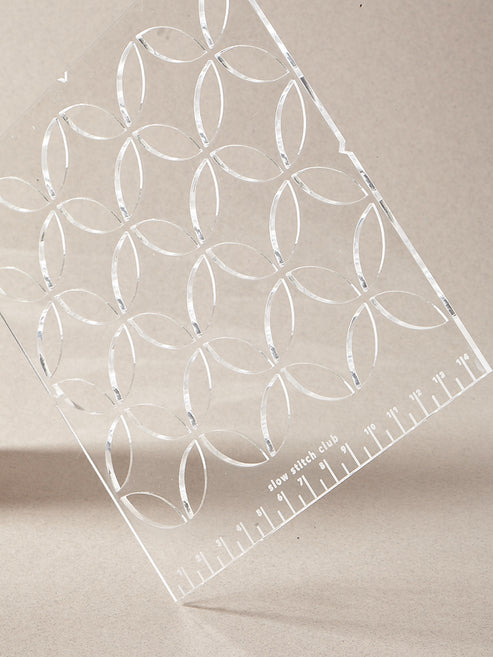 set of three acrylic stitching templates for sashiko stitching and ...